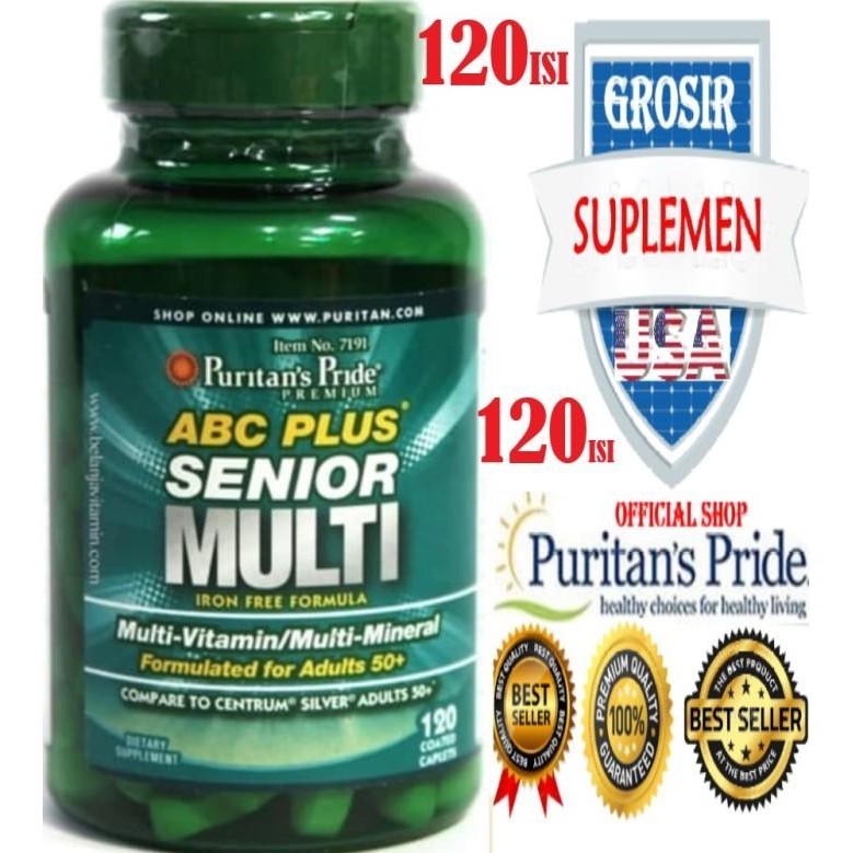 Jual PURITAN ABC Plus Senior Multivitamin & Mineral - |120CAP Kualitas ...