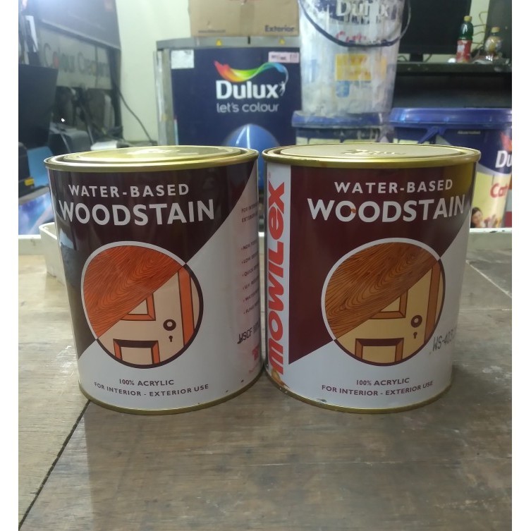 Jual Produk Cat politur kayu water based Mowilex Woodstain 1 liter all ...