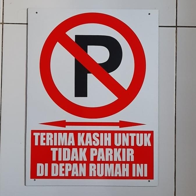Jual Rambu Dilarang Parkir-size A3-Tema Custom | Shopee Indonesia