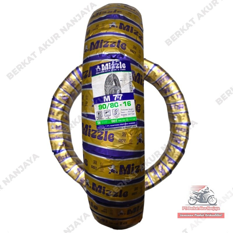 Jual Mizzle M77 90/80-16 Ban Nouvo Skywave Hayate Tubeless BONUS Pentil ...