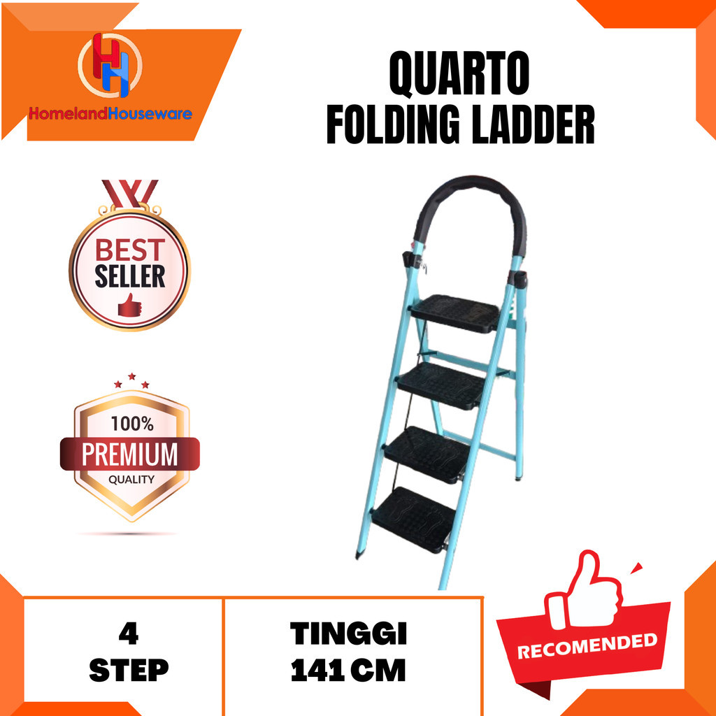 Jual SIAP KIRIM-READY MADIUN/QUARTO FOLDING LADDER 4 STEP/TANGGA LIPAT ...