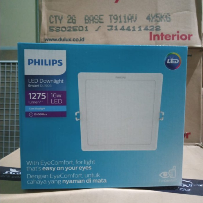 Jual PHILIPS ERIDANI SQ RECESSED LED12 D150 16 WATT 865 - LED Downlight Kotak / lampu plafon ...