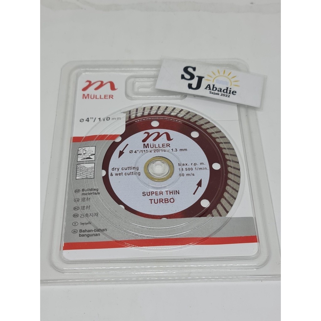 Jual Original (1 Pc) Muller Diamond Wheel Mata Potong Gerinda Turbo ...