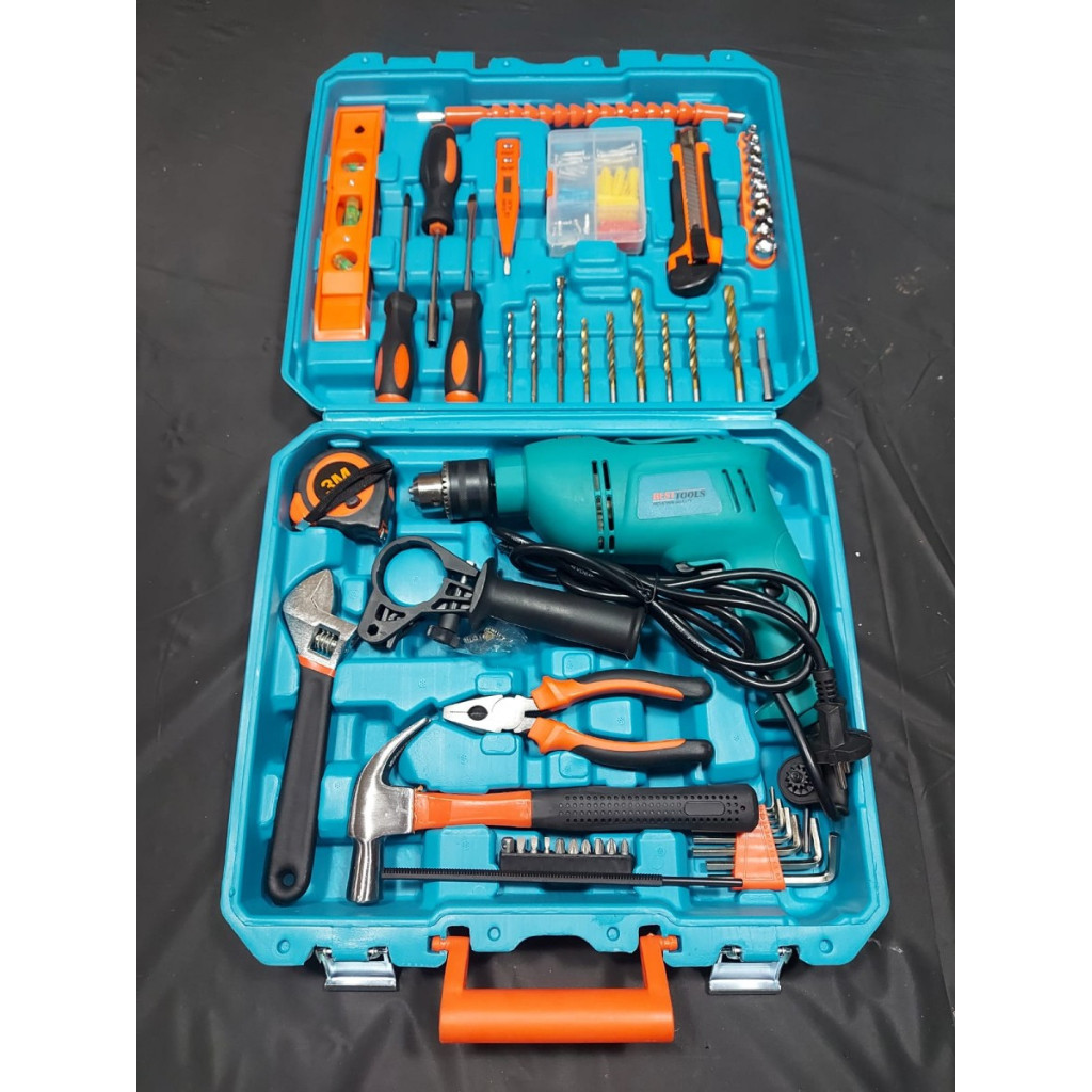 Jual Original Mesin Bor Set Box 110Pcs / Impact Drill Set Beton Besi ...