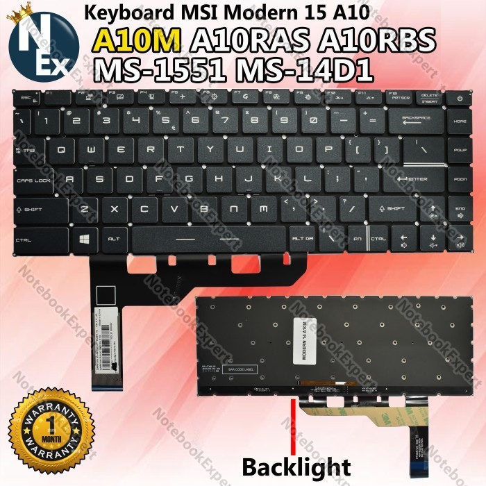 Jual KEYBOARD MSI MODERN 15 A10 A10M A10RAS A10RBS MS-1551 MS-14D1 | Shopee Indonesia