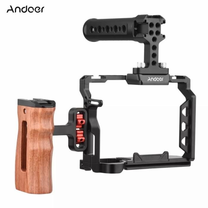 Jual Andoer Rig Cage Top Handle Side Wood Hand Grip Sony A7Iv A7 Mark 4 ...