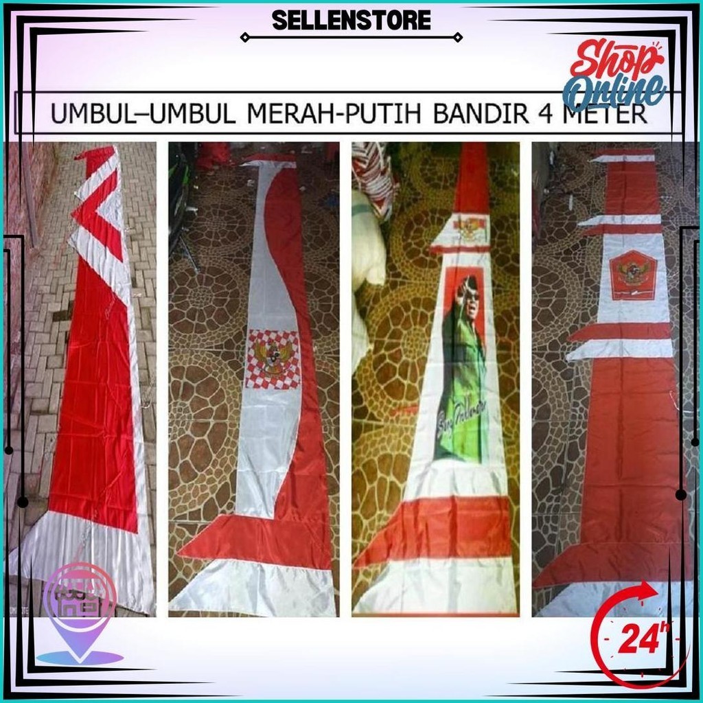 Jual Umbul Umbul Merah Putih Besar Bendera Layur Bandir 4 Meter 5 Meter D Promo Puncak | Shopee ...