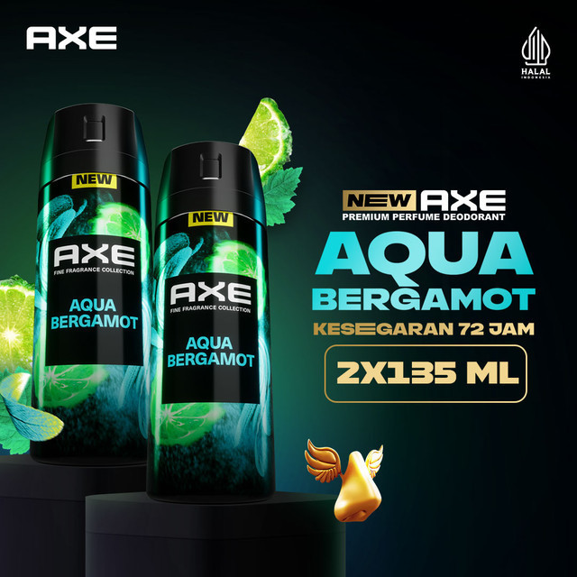 Jual AXE PREMIUM PERFUME DEODORANT AQUA BERGAMOT 135ML x2 | Shopee ...
