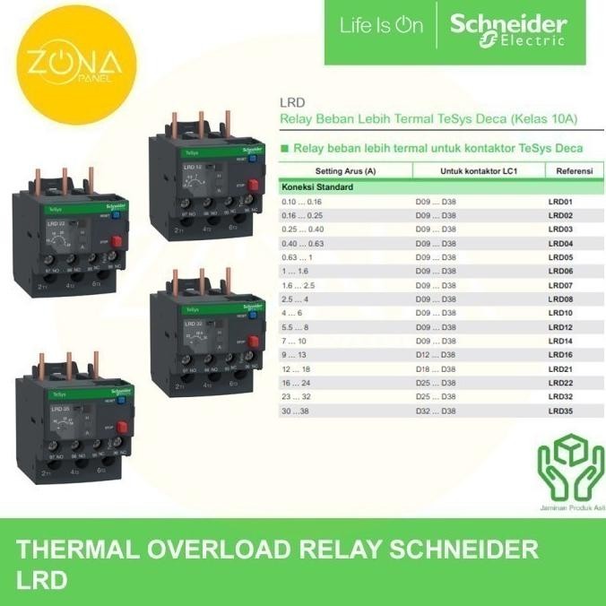 Jual Thermal Overload Relay Schneider Lrd12 Lrd 12 5.5-8A New Original ...