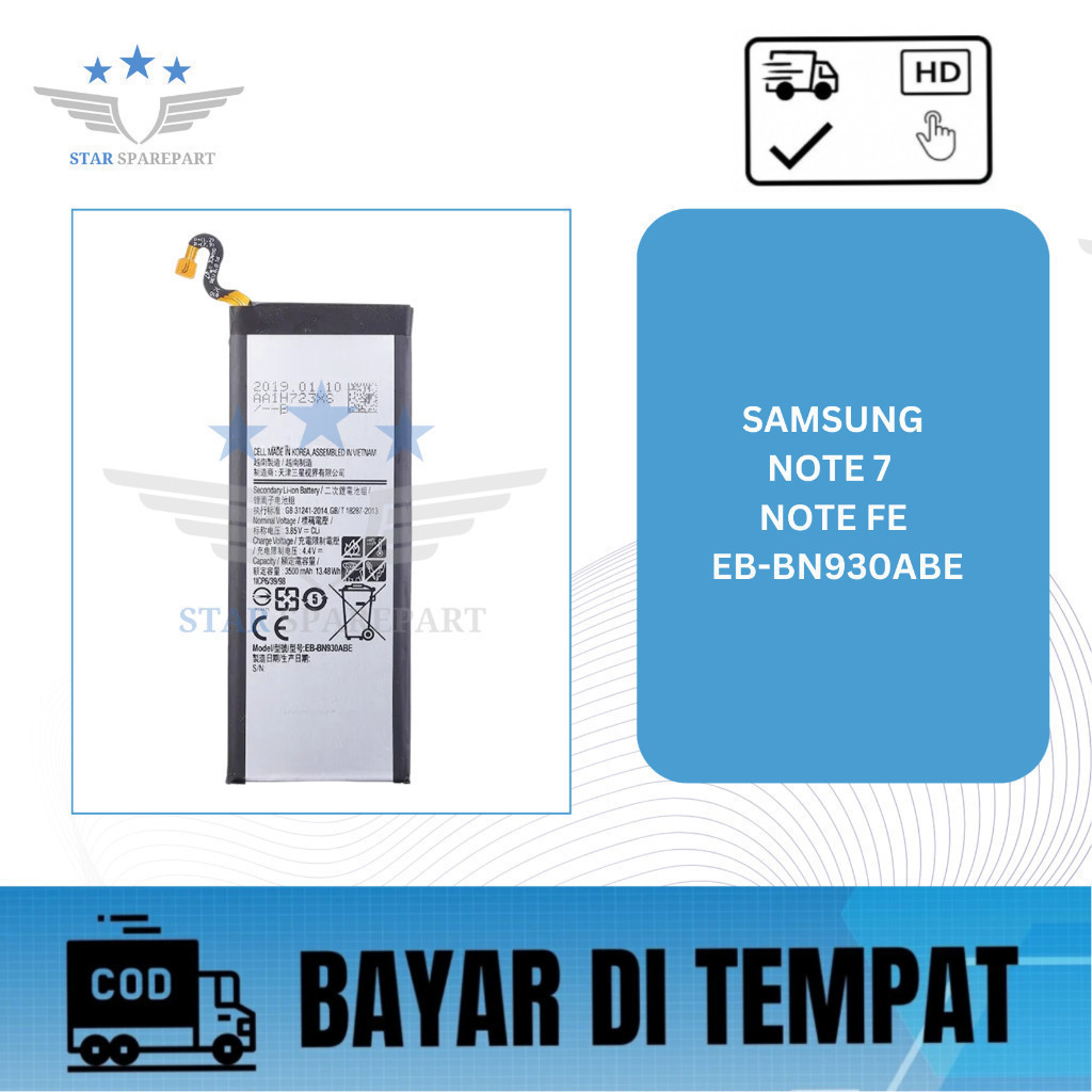 Jual BATERAI SAMSUNG NOTE 7 / NOTE FE / EB-BN930ABE | Shopee Indonesia