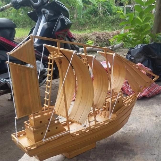 Jual kapal miniatur ukuran 75x10x30cm kapal pesiar layar laur minimalis ...