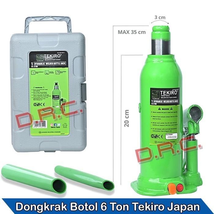 Jual Dongkrak Botol Mobil Hydraulic Jack Tekiro 2 Ton/ 4 Ton/ 6 Ton/ 10 ...