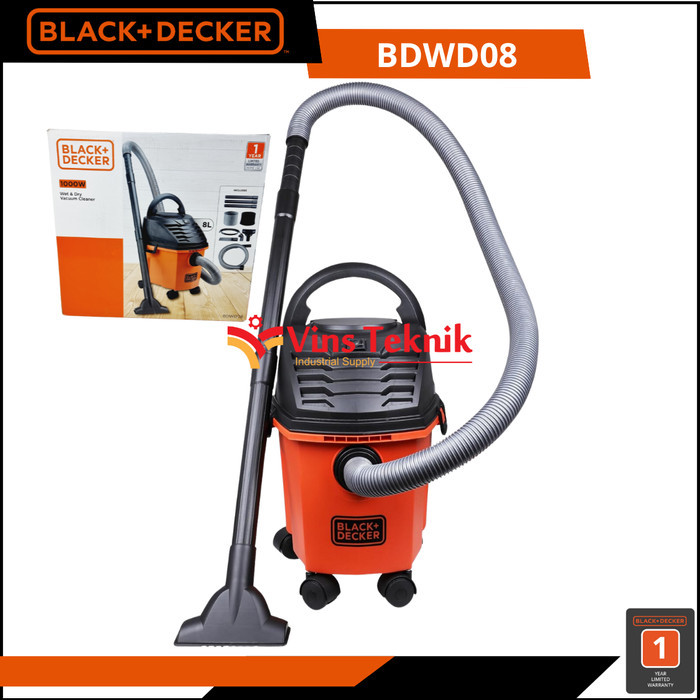 Jual Unik Vacuum Cleaner 1000W Wet&Dry Black+Decker Bdwd08 Bdwd ...