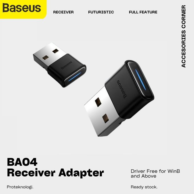 Jual BASEUS BA04 WIRELESS BLUETOOTH 5.1 DONGLE USB RECEIVER ADAPTER PC ...