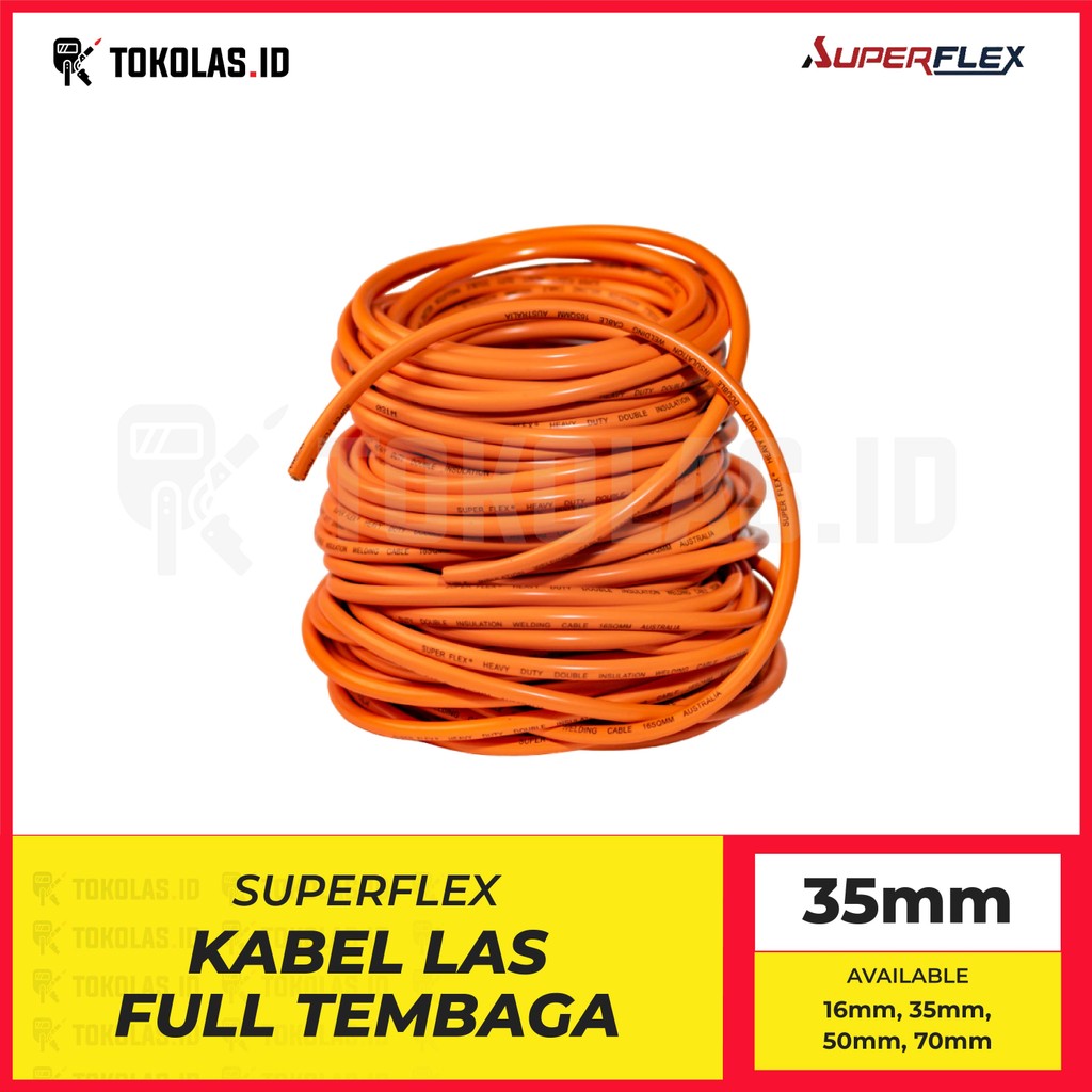 Jual 5 Meter Superflex Kabel Las Full Tembaga 35 MM Welding Cable ...