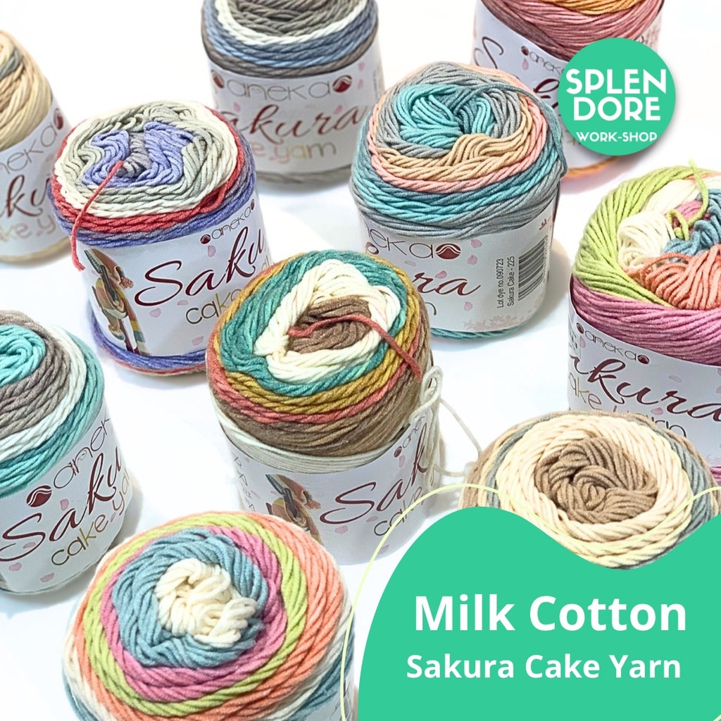 Jual Benang Milk Cotton Sakura Cake Yarn Rainbow | Shopee Indonesia