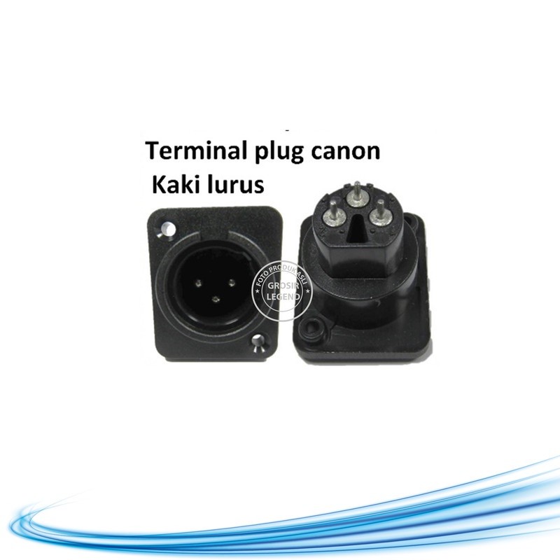 Jual Socket Cannon male body segi pvc 3 pin kaki lurus | Shopee Indonesia