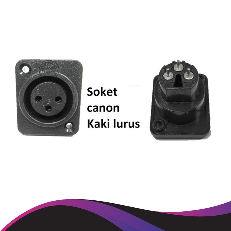 Jual Socket cannon female tempel body pvc 3 pin kaki lurus | Shopee ...