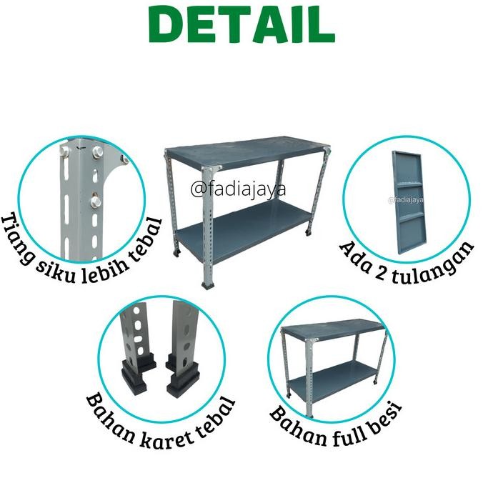 Jual Meja Besi Siku Rak Kompor Gas 2 Tungku Dapur Portable Serbaguna ...