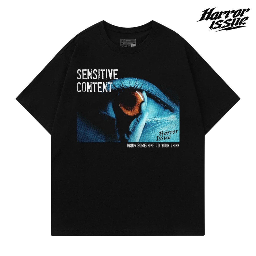 Jual Horror Issue T-Shirt Sensitive Content Black Unisex S-XXL Kaos ...