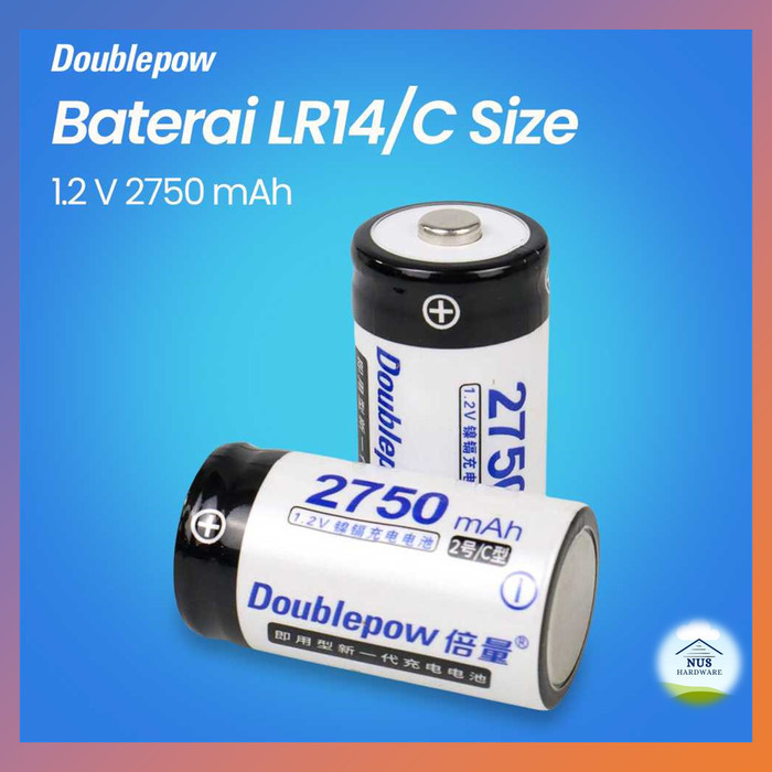 Jual Baterai Isi Ulang LR 14 C Size Ni-CD Rechargeable 1.2 V 2750 mAh 2 ...