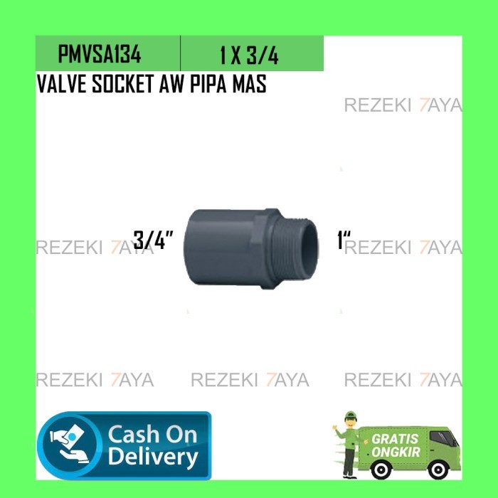 Jual VALVE SOCKET AW 1 X 3/4 INCH FITTING PIPA AIR PVC PIPAMAS ...