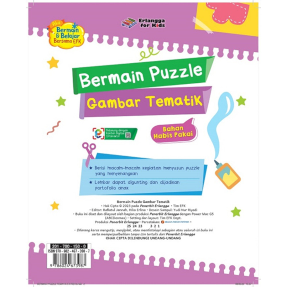 Jual Buku PAUD / TK BERMAIN PUZZLE GAMBAR TEMATIK (Bahan Habis Pakai ...