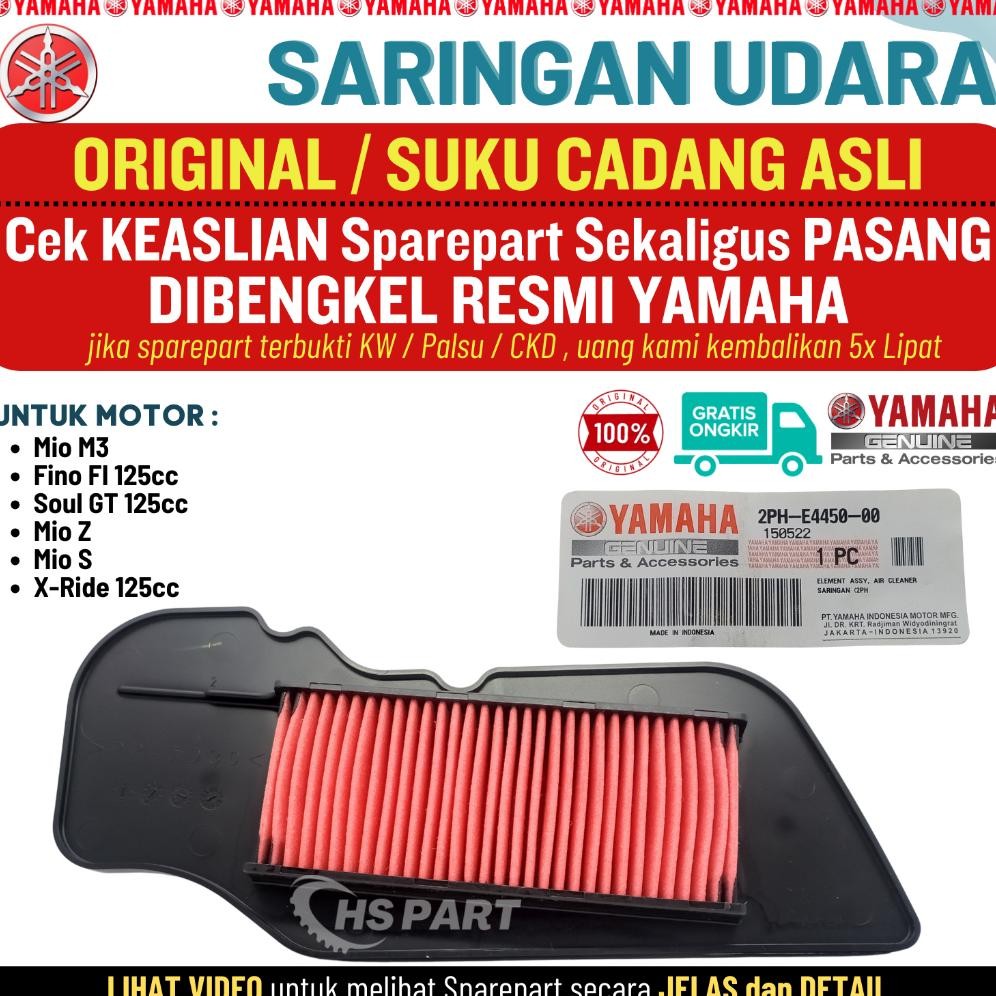 Jual Saringan Filter Udara Mio M3 Original 100% Fino 125 Mio Soul GT ...