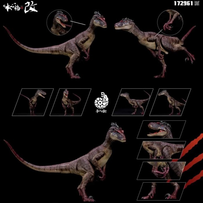 Jual Nanmu Dinosaur Smart Series Fully Articulated Velociraptor White ...