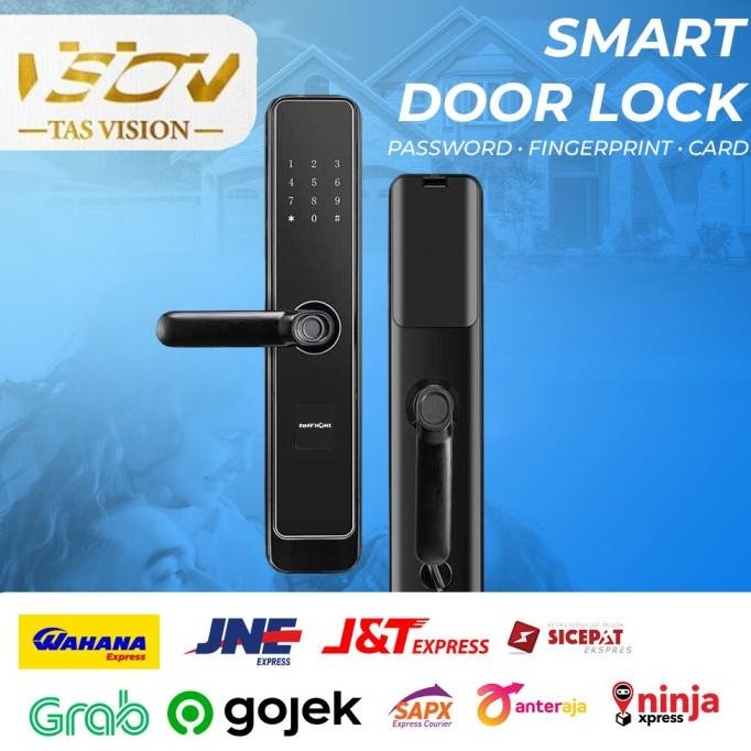 Jual Handle Pintu Smart Door Lock Akses Password Fingerprint Kartu Card ...