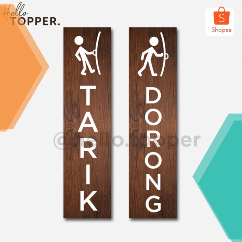 Jual Murah Sign Kayu Tarik Dorong Label Sign Board UV Print Wood Elegan ...