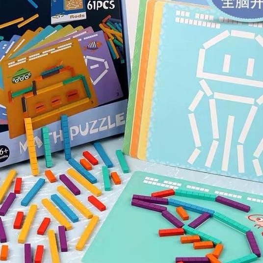 Jual Math Rods Puzzle Connecting Rods Stis Menyusun Batang Mainan Anak ...