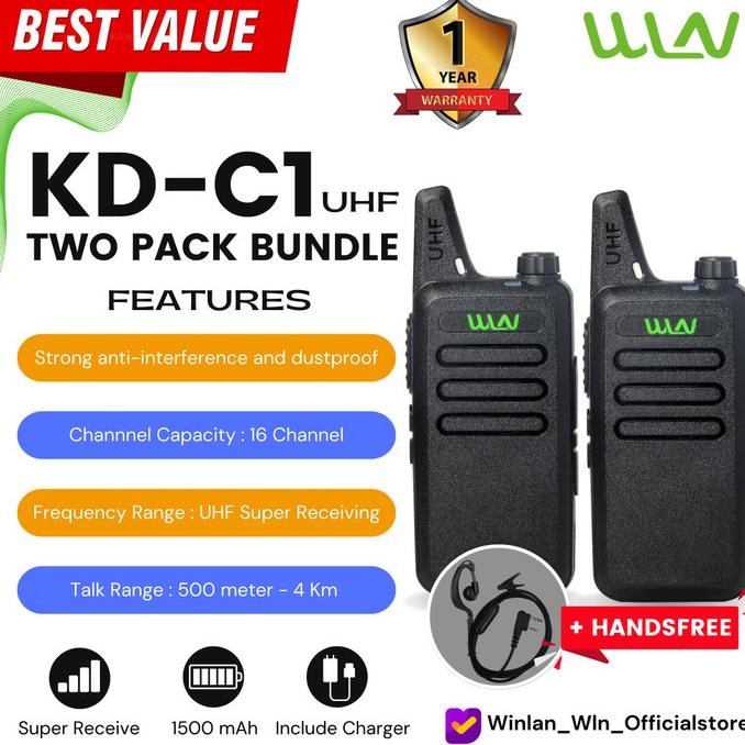 Jual WLN WINLAN HT WALKIE TALKIE KD-C1 UHF ( 2PCS ) + HF | Shopee Indonesia
