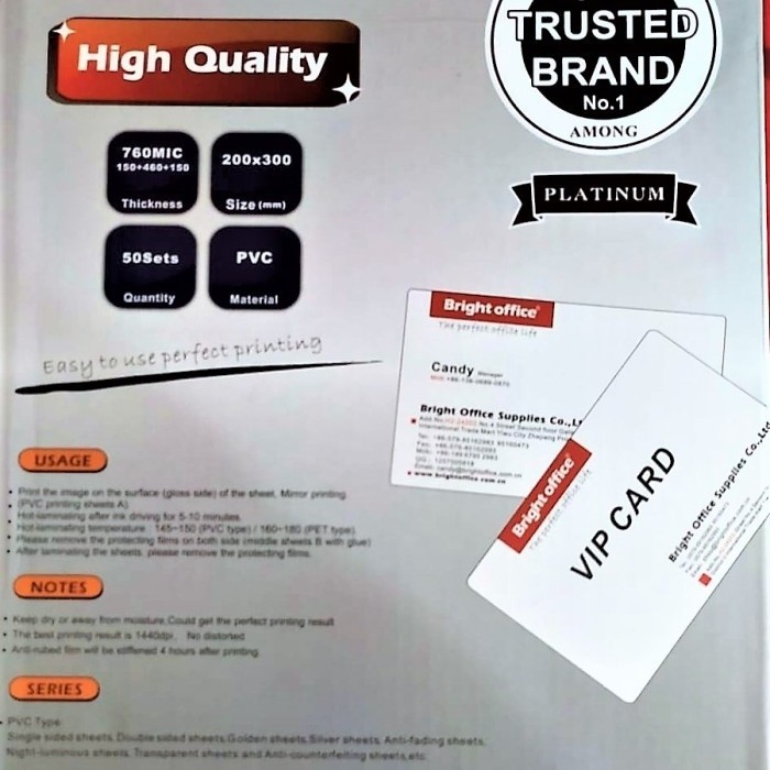 Jual Terbaru!!! PVC ID Card 50 Lembar A4 | Shopee Indonesia