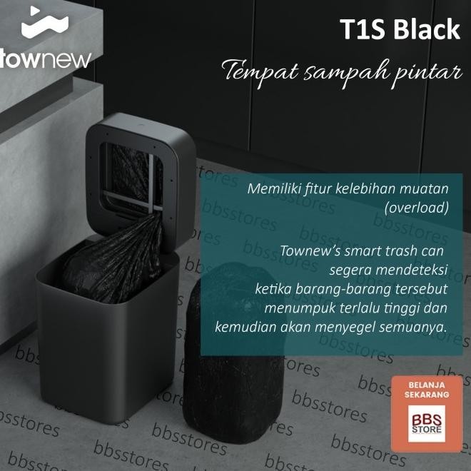 Jual New!!! Townew T1S Black Smart Trash Can Tempat Sampah Pintar ...