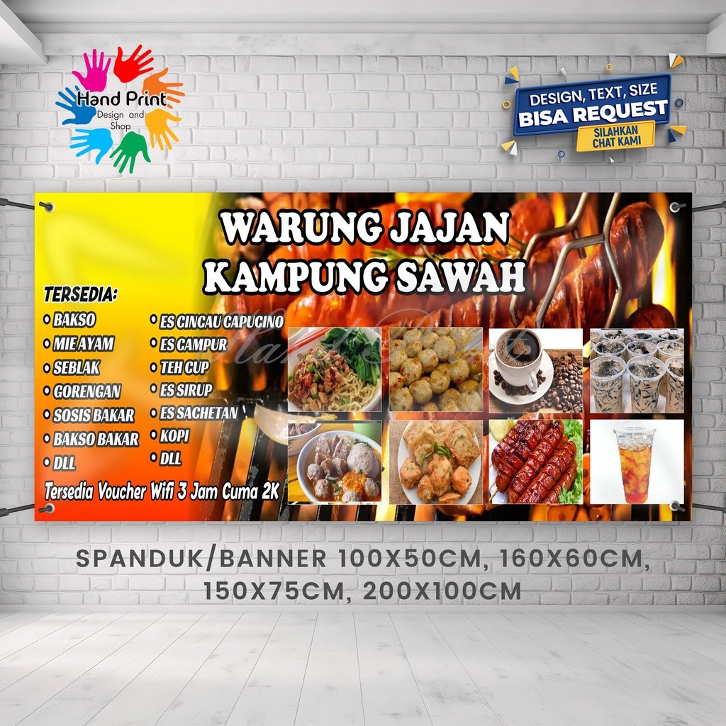 Jual Spanduk Banner MMT Sate Seafood Bakar Sosis Dan Bakso Bakar Seblak ...