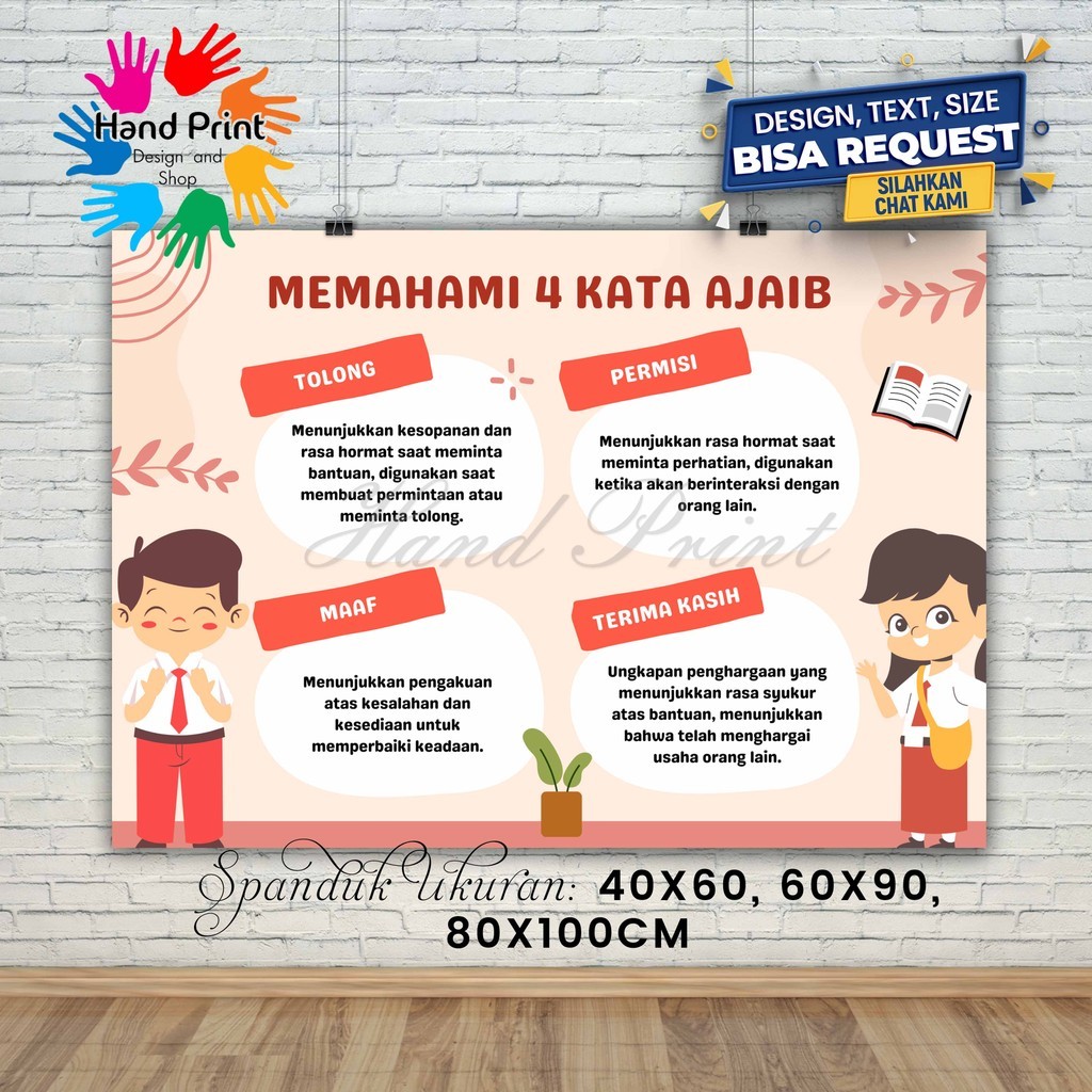 Jual Cetak Spanduk Banner MMT Memahami 4 Kata Ajaib 100x80cm Bisa ...