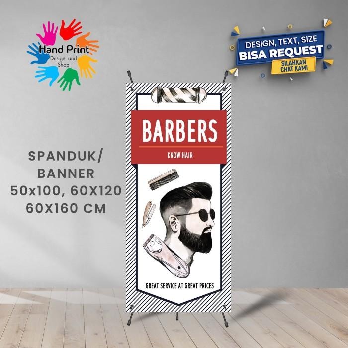 Jual SPANDUK BANNER Barbershop Cukur Pangkas Rambut D 60x160 CM ...