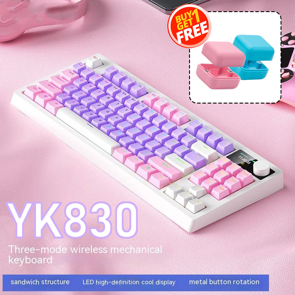 Jual Keyboard Mekanik Nirkabel YK830, 3 Mode, Dapat Ditukar Saat Panas ...