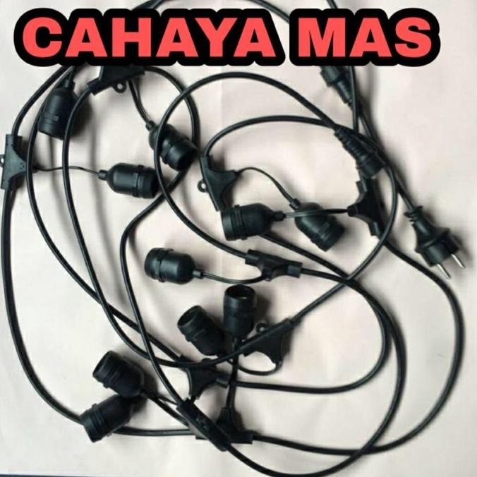 Jual KABEL FITTING GANTUNG LAMPU TAMAN OUTDOOR 10 METER 10M 10 FITTING 10F Produk Premium ...