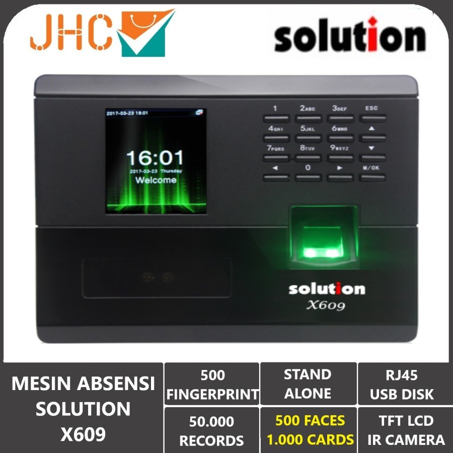Jual Mesin Absensi SOLUTION X609 Sidik Jari dan Wajah Fingerprint X-609 | Shopee Indonesia