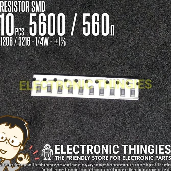 Jual Murah (8) 10pcs 1206 1% 5600 RESISTOR 560 OHM 1/4W 3216 thingie43 ...