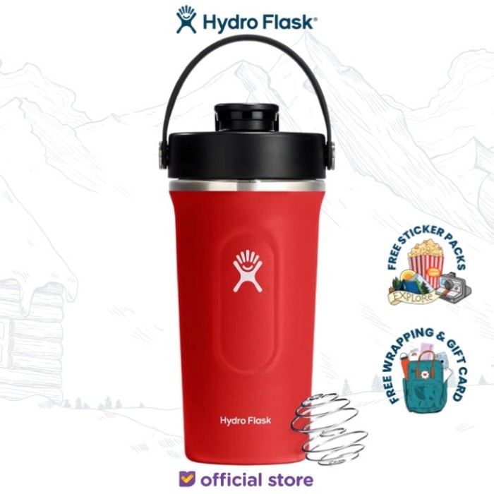 Jual Protein Botol Hydro Flask Wide Mouth Shaker Bottle 24 oz / 710 ml Goji | Shopee Indonesia