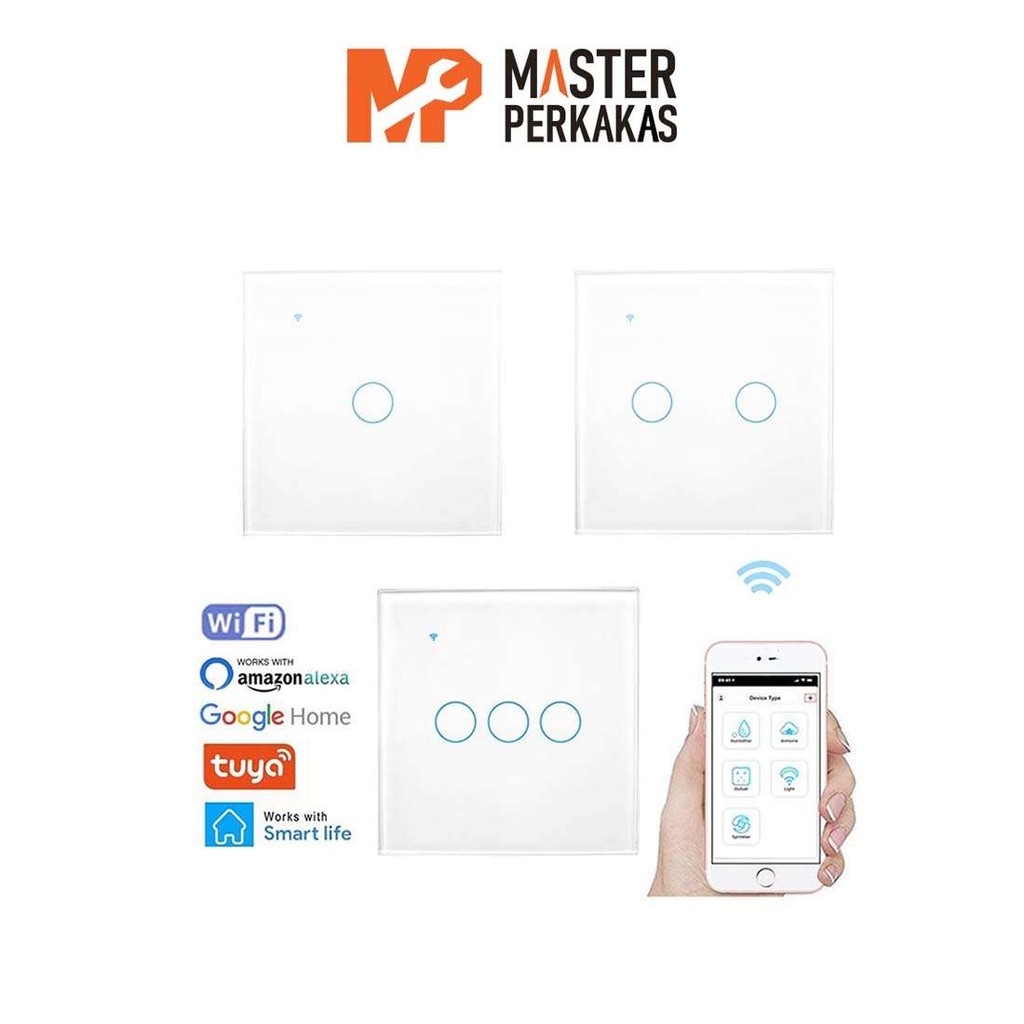 Jual Smart Wall Switch WIFI MP / Saklar Dinding Sentuh / IoT Touch ...