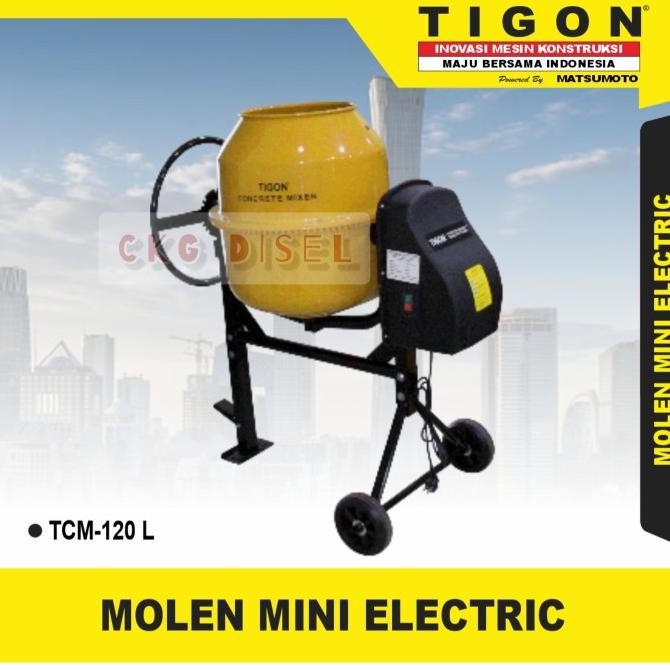 Jual TIGON Mesin Pengaduk Semen Molen Concrete Mixer 120 Liter PROMO | Shopee Indonesia