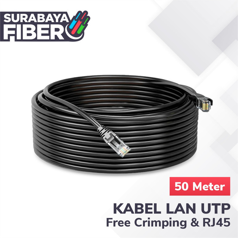 Jual Kabel LAN INDOOR UTP CAT5E 50 Meter Siap pakai Free crimping RJ45 ...