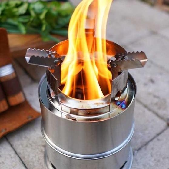Jual Kompor Camping Portable Stainless Ni Tungku Kayu Api | Shopee ...