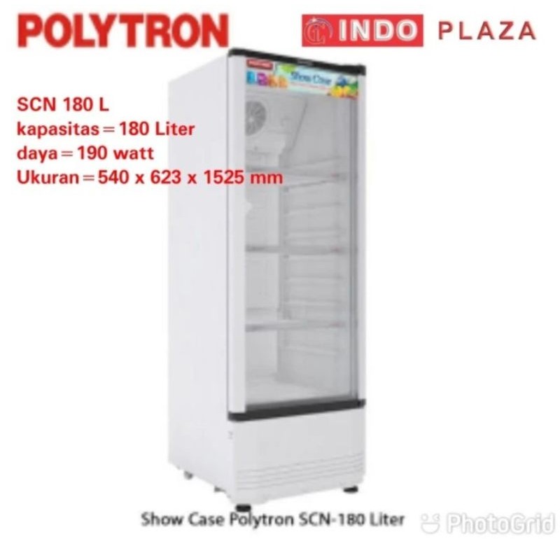 Jual SHOWCASE POLYTRON 3 RAK 180 LITER SCN 180L | Shopee Indonesia