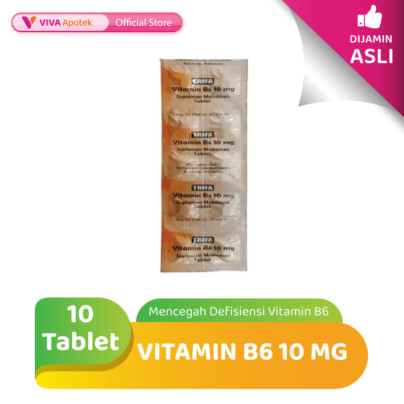 Jual Vitamin B6 10 mg untuk Mencegah Defisiensi Vitamin B6 (10 Tablet ...