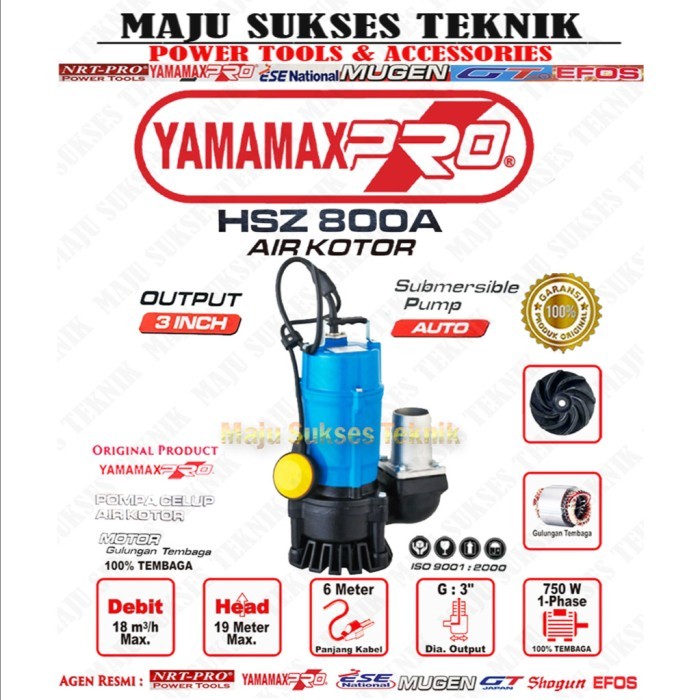 Jual Ready Stock Yamamax Pro Hsz 800 A Pompa Celup Air Kotor Bersih 3 Inch 3Inch Auto Otomatis ...